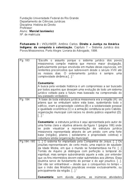 Modelo De Fichamento Sociedade De Jesus Europa