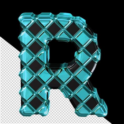 Premium Psd Turquoise Symbol Made Of Rhombuses Letter R