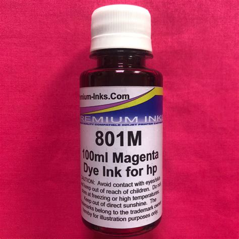 Magenta 2 X 100ml Dye Printer Refill Ink For Hp Inkjet Printers Non Oe