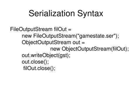 Ppt Java Object Serialization Guide Save And Transmit Java Objects