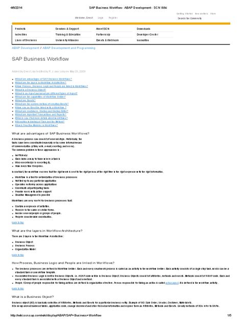 Sap Business Workflow Abap Development Scn Wiki Pdf Business Process Object Computer