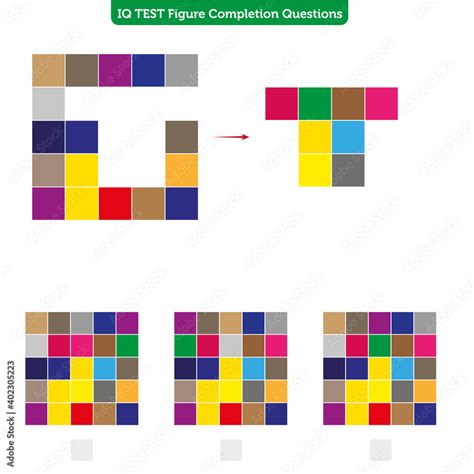 Iq Test Figure Completion Questions Visual Intelligence Test Stock Vector Adobe Stock