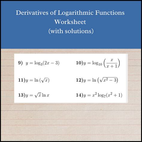derivatives of trigonometric functions worksheet with solutions
