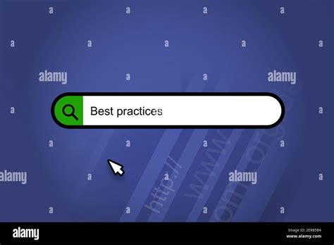 Best Practices Search Engine Search Bar With Blue Background Stock