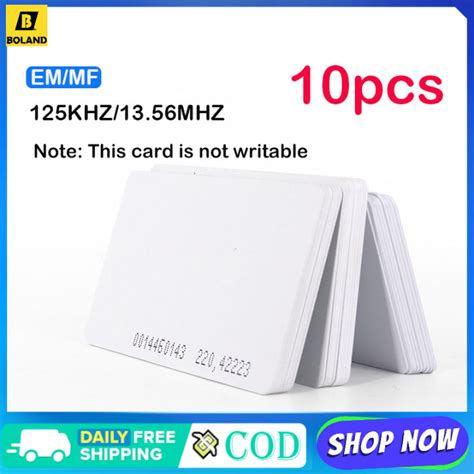 boland 10pcs rfid 13 56mhz 125khz card s50 em4100 white tag read only card cannot written lable