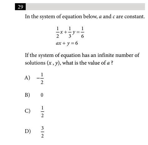 Solved In The System Of Equation Below A And C Are Chegg