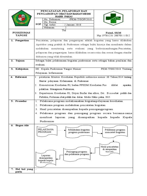 Sop 3107 Pencatatan Pelaporan Dan Pengarsipanbmhp Pdf