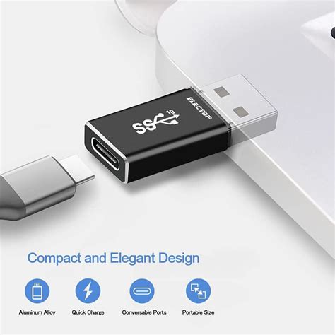 Electop Double Sides Gbps Usb Gen Male To Type C Female Adapter Support Both Gbps