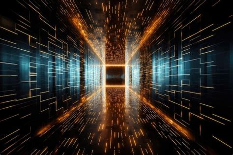 Premium Photo Technology Futuristic Abstract Digital Data Concept Network Light Background