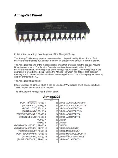 Atmega328 Pinout Pdf Analog To Digital Converter Analogue Electronics