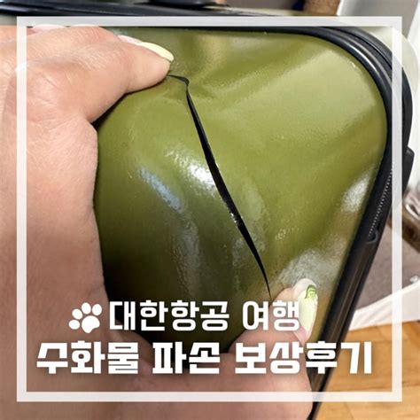 대한항공 여행 》 대한항공 수화물 파손 보상 신청방법 및 캐리어 보상 후기 네이버 블로그