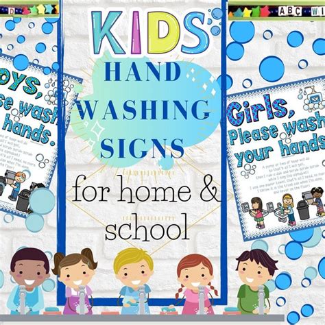 School Hand Washing Sign Etsy