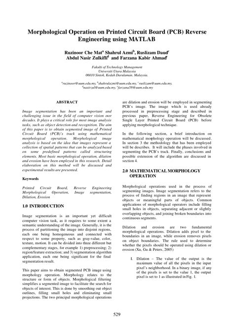 PDF Morphological Operation On Printed Circuit Board PCB Reverse