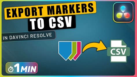 How To Export Markers To Csv In Davinci Resolve Youtube