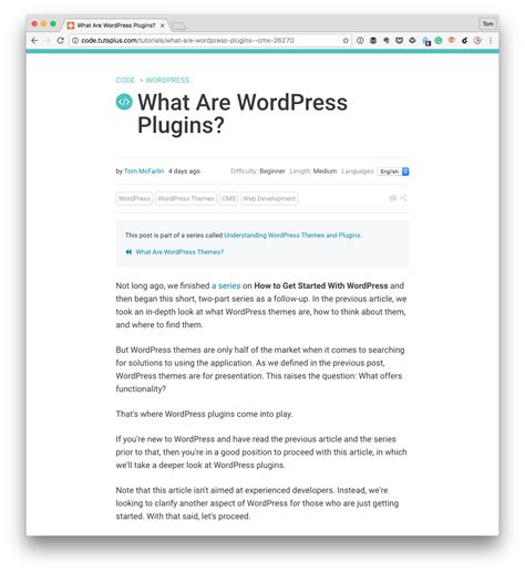 What Are Wordpress Plugins Anyway Tom Mcfarlin