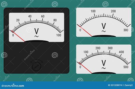 Analog Voltmeter With Customized Scale Markings And Gauge Faces Stock Illustration