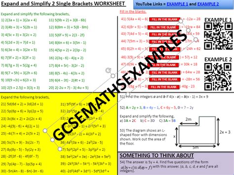 Expanding And Simplify 2 Single Brackets Monster Worksheet Teaching Resources