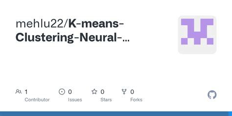 Github Mehlu22k Means Clustering Neural Networks Machine Learning