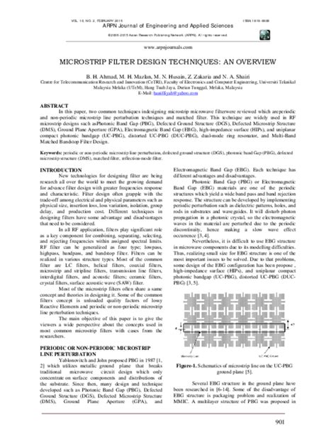 Pdf Microstrip Filter Design Techniques An Overview