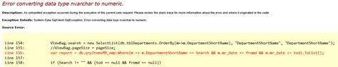 Mvc Asp Net Mvc Error In Executing Search Between Dates