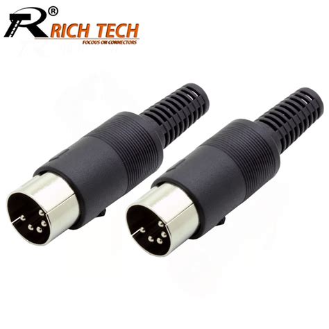 10pcs Lot 5 Pin Din Male Connector 5 Pin Din Plug Jack With Plastic