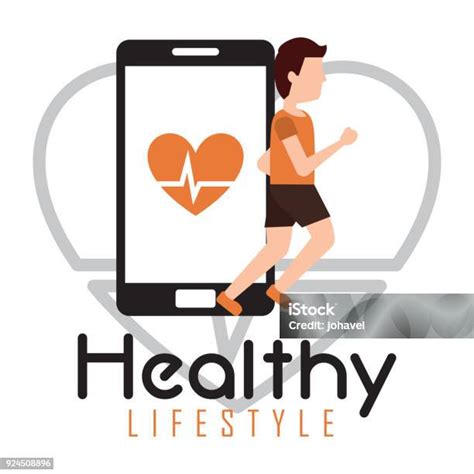 스마트폰 심장 박동 건강 한 라이프 스타일을 조깅 하는 사람 건강관리와 의술에 대한 스톡 벡터 아트 및 기타 이미지 건강관리와 의술 건강한 생활방식 근육질 체격