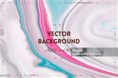 유체 아트 텍스처 소용돌이 페인트 효과와 추상 배경 흐름과 튀김 액체 아크릴 작품 내부 포스터에 대한 혼합 페인트 라벤더 블루와 핑크 넘치는 색상 0명에 대한 스톡 벡터