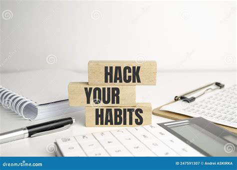 Hack Your Habits Symbol Words `hack Your Habits` On White Paper Black Metallic Pen Beautiful