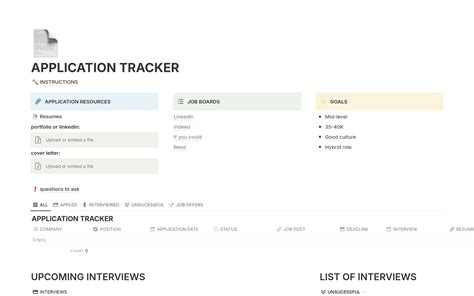 Job Application Tracker Template By Ellie Mae Notion Marketplace