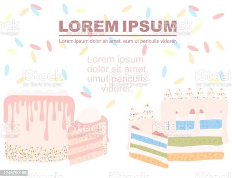 흰색 배경에 케이크 크림 토핑 다층 케이크 플랫 벡터 일러스트의 광고 전단지 디자인 조각 벡터에 대한 스톡 벡터 아트 및 기타 이미지 벡터 후식 개체 그룹 Istock