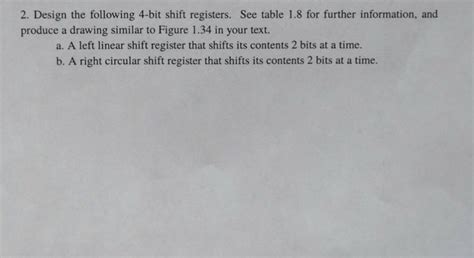2 Design The Following 4 Bit Shift Registers See