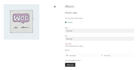 Woocommerce Deposits Easy Booking