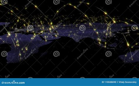 3d Rendering Abstract Of World Network Internet And Global Connection Concept Elements Of This