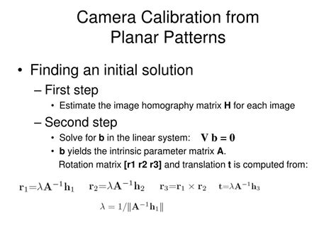 Ppt Camera Calibration From Planar Patterns Powerpoint Presentation