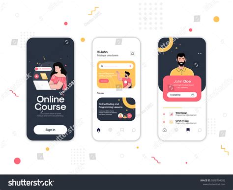 Set Ui Ux Gui Screens Online Stock Vector Royalty Free 1818794282 Shutterstock