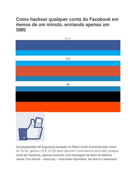 Hackeando O Facebook Pelo Sms Download Grátis Pdf Facebook
