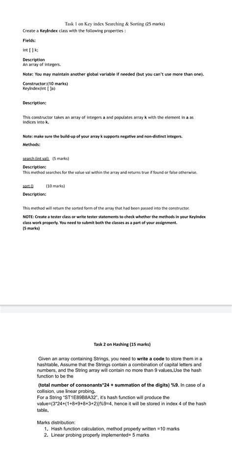 Solved Task 1 On Key Index Searching And Sorting 25 Marks