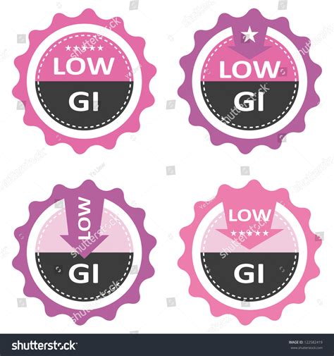 Low Glycemic Index Gi Food Labels Stock Vector Royalty Free 122582419 Shutterstock