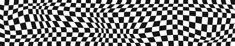 왜곡 된 격자 무늬 체스 판 또는 경주 깃발 질감 체크 무늬 착시 현상 뒤틀린 흑백 사각형이 있는 사이키델릭 패턴 어지러운 바둑판 배경 3차원 형태에 대한 스톡 벡터 아트