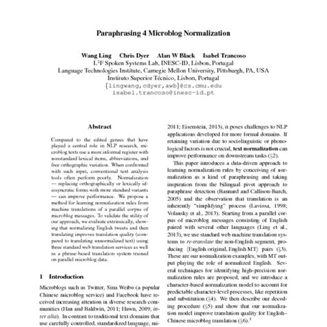 paraphrasing 4 microblog normalization acl anthology