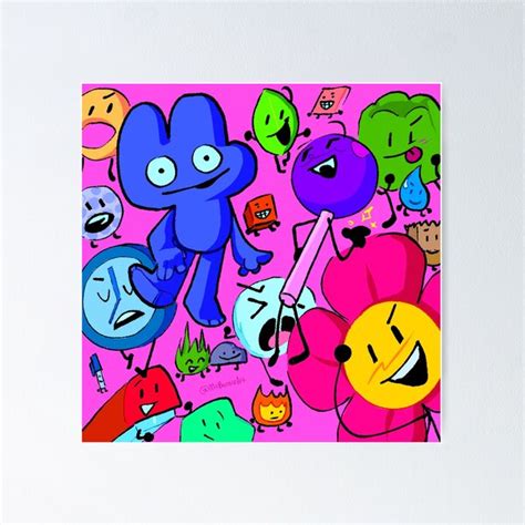 Bfdi Character Mix Poster For Sale By Msbonnie Redbubble