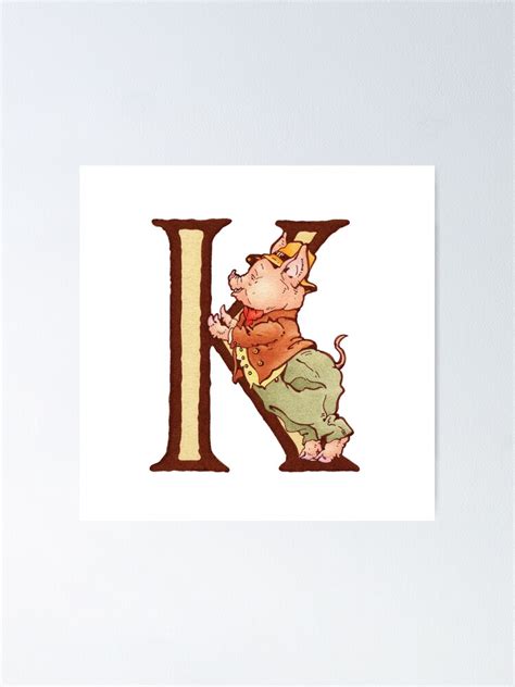 Póster El Alfabeto Y Los Números De Los Niños La Letra K De Tigerdaver Redbubble