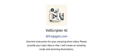 Vidscripter Ai Gpts Features And Functions Examples And Prompts Gpt