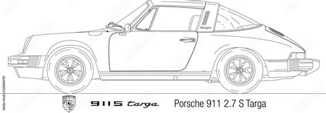 Praca Wektorowa Bez Tantiem Germany Year 1974 Porsche 911 S Targa