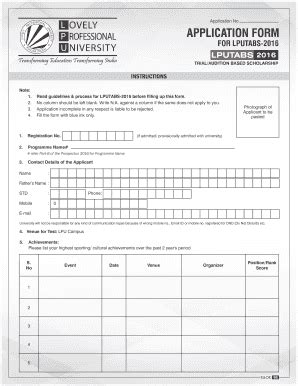 Fillable Online APPLICATION FORM Lovely Professional University Fax Email Print PdfFiller