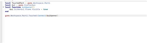 Trying To Code A When Touched Part Open Gui Its Not Working