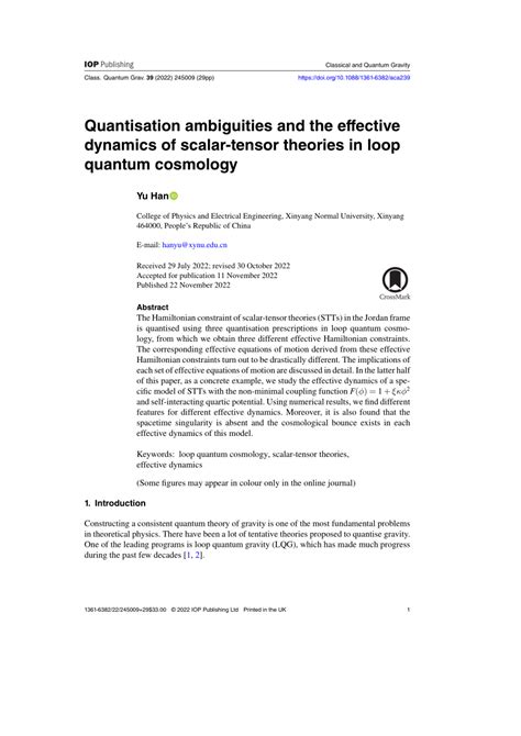 Quantisation Ambiguities And The Effective Dynamics Of Scalar Tensor Theories In Loop Quantum