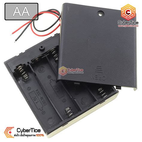 รางถ่าน Aa 4 ก้อน 6v พร้อมสวิตช์และฝาปิดด้านหลัง ขาย Arduino อุปกรณ์ Arduino คุณภาพดี ราคาถูก