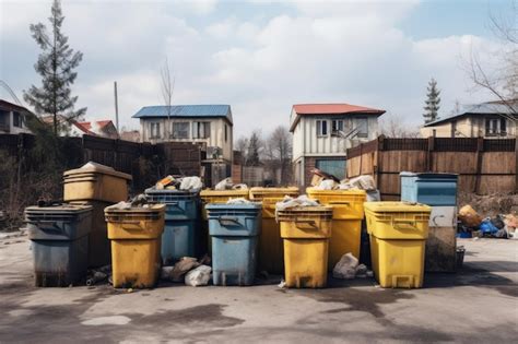 Premium Ai Image Garbage Control Overflowing Containers On The