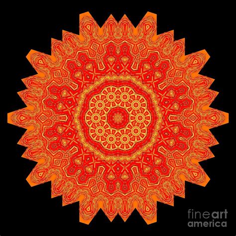 Orange Mandala Three Digital Art By L A Feldstein Fine Art America